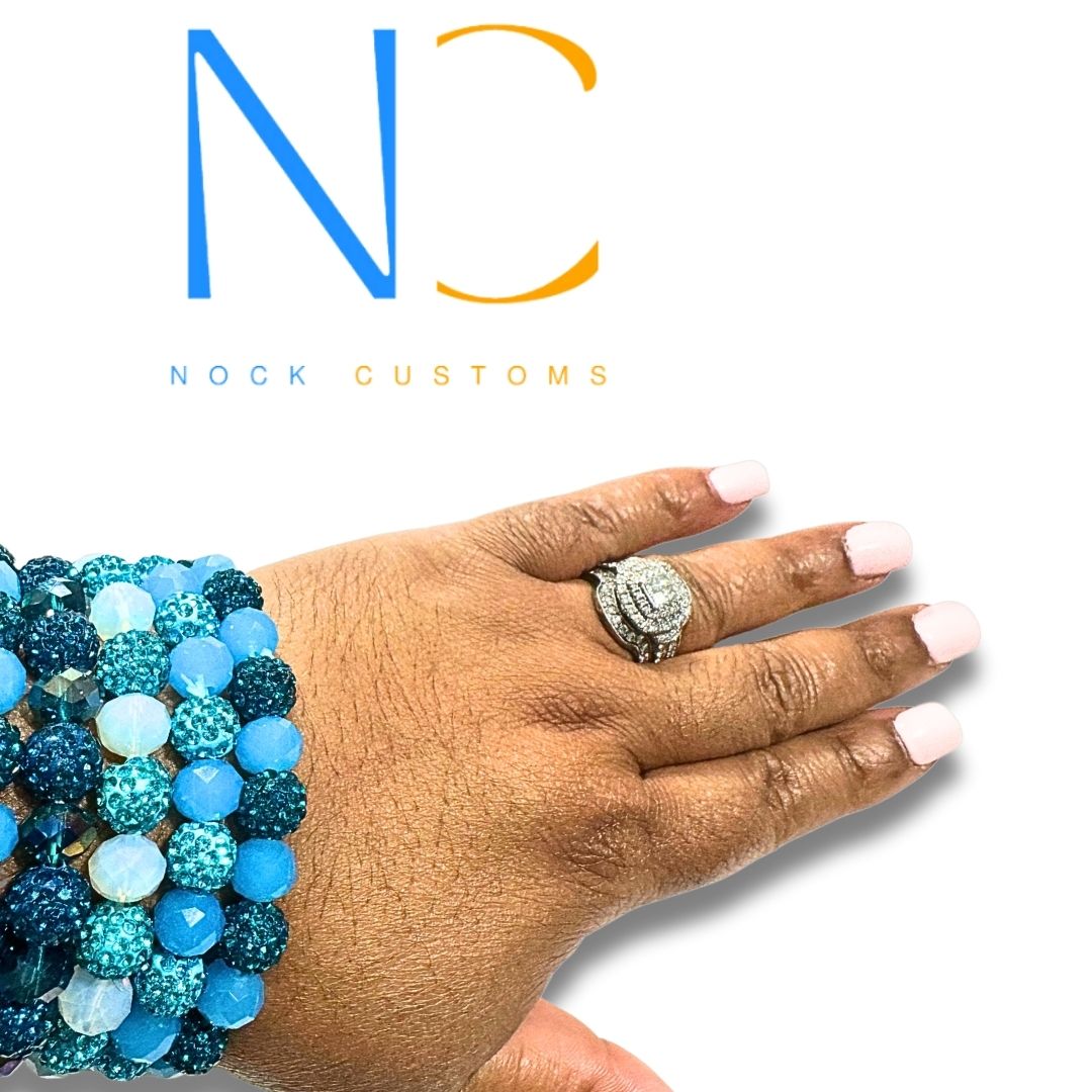 Sparkling Ocean Waves Bracelet - Elegant Blue Multicolor Rhinestone Be – Nock Customs